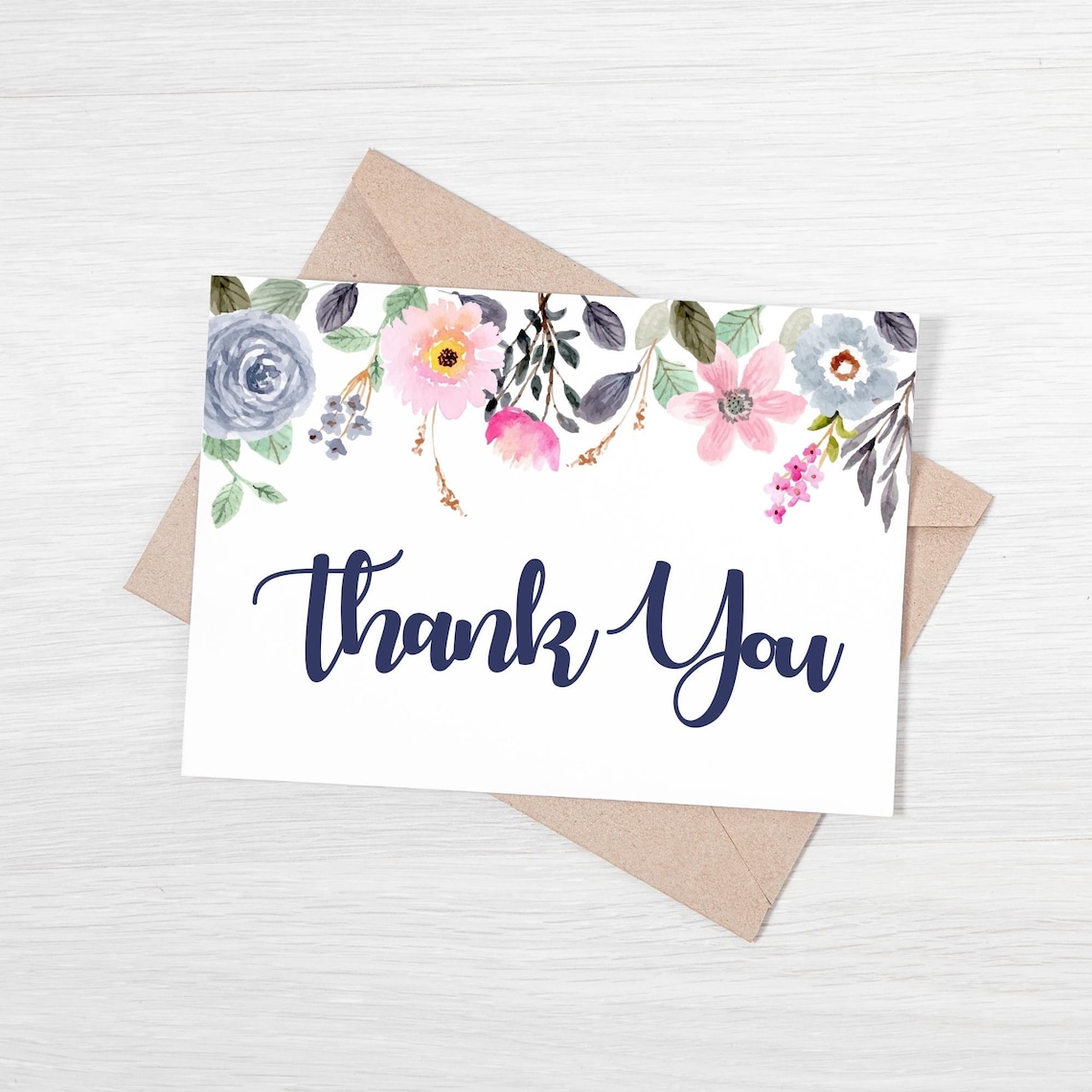 Printable Thank You Card / Instant Download / 5x7 Digital Greeting Card ...