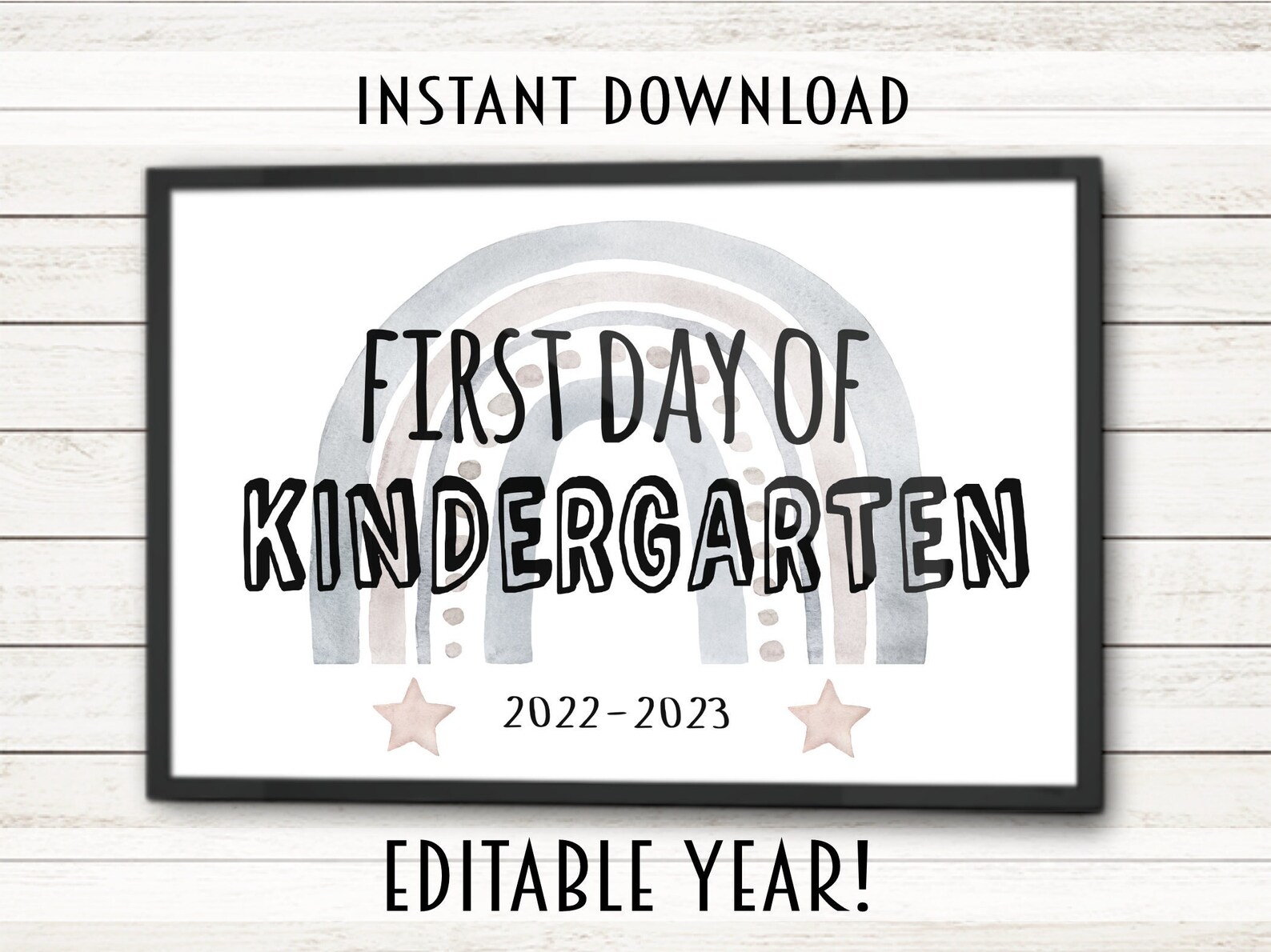 Printable Back to School Sign / First Day of Kindergarten Sign ...