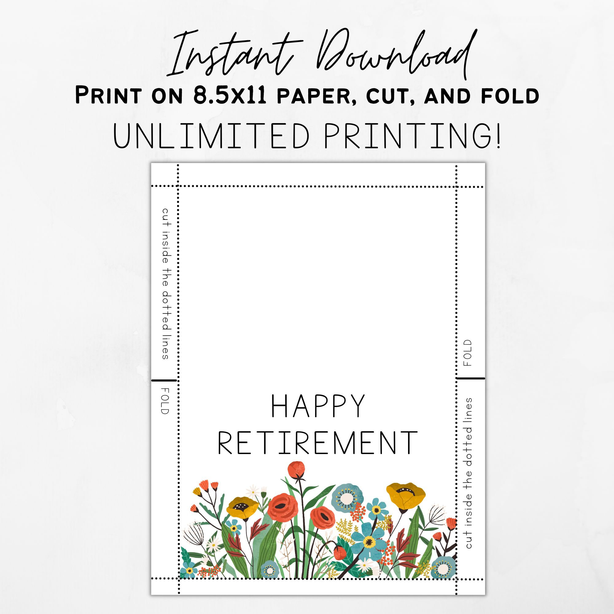 Printable Retirement Card / Happy Retirement / Instant Download / 5x7 ...