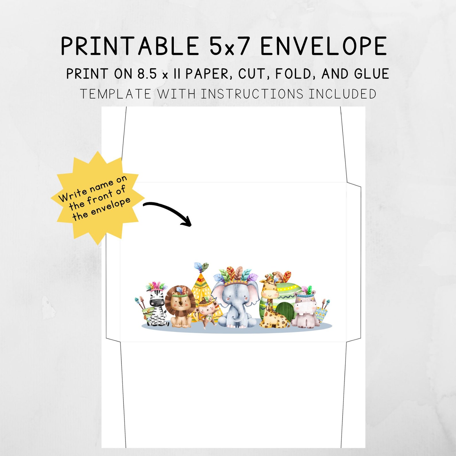 Printable Baby Shower Card and Envelope / Welcome Little One / - Etsy