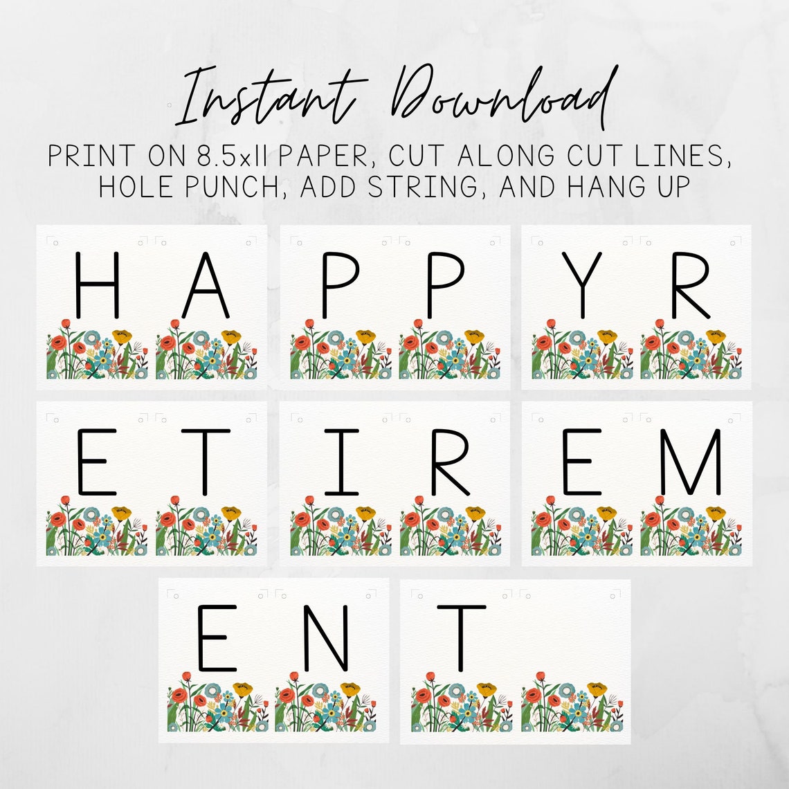 Printable Retirement Banner / Happy Retirement Banner / Instant ...