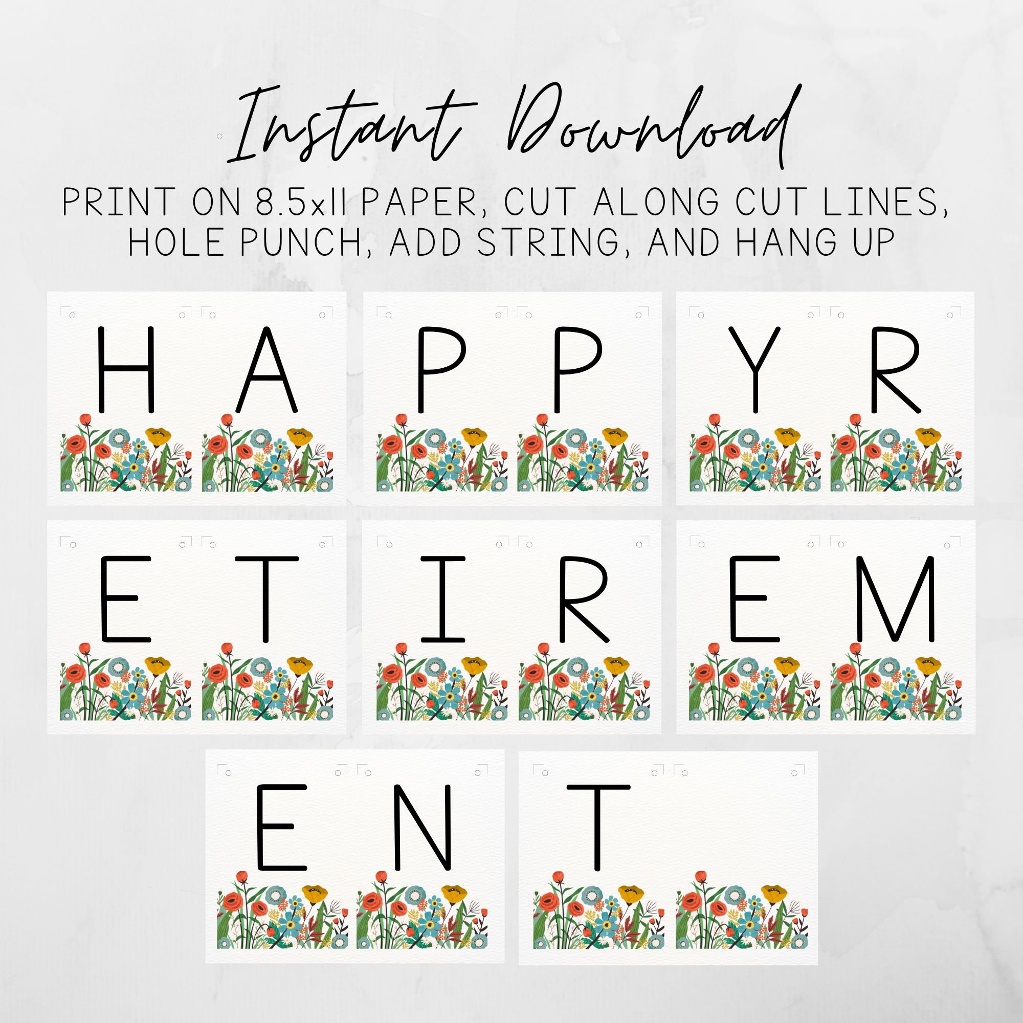 Printable Retirement Banner / Happy Retirement Banner / Instant ...