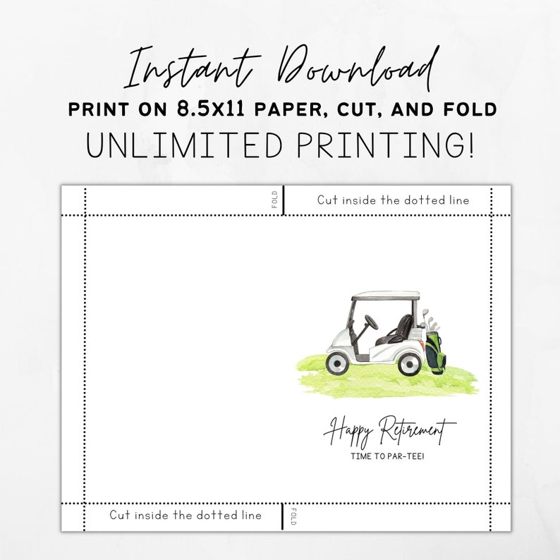 Printable Retirement Card / Happy Retirement / Golf Retirement ...