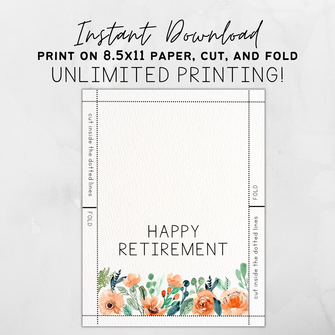 Printable Retirement Card / Happy Retirement / Instant Download / 5x7 ...