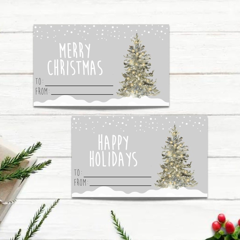 Printable Christmas Gift Tags / Merry Christmas Tags / Happy Holiday ...