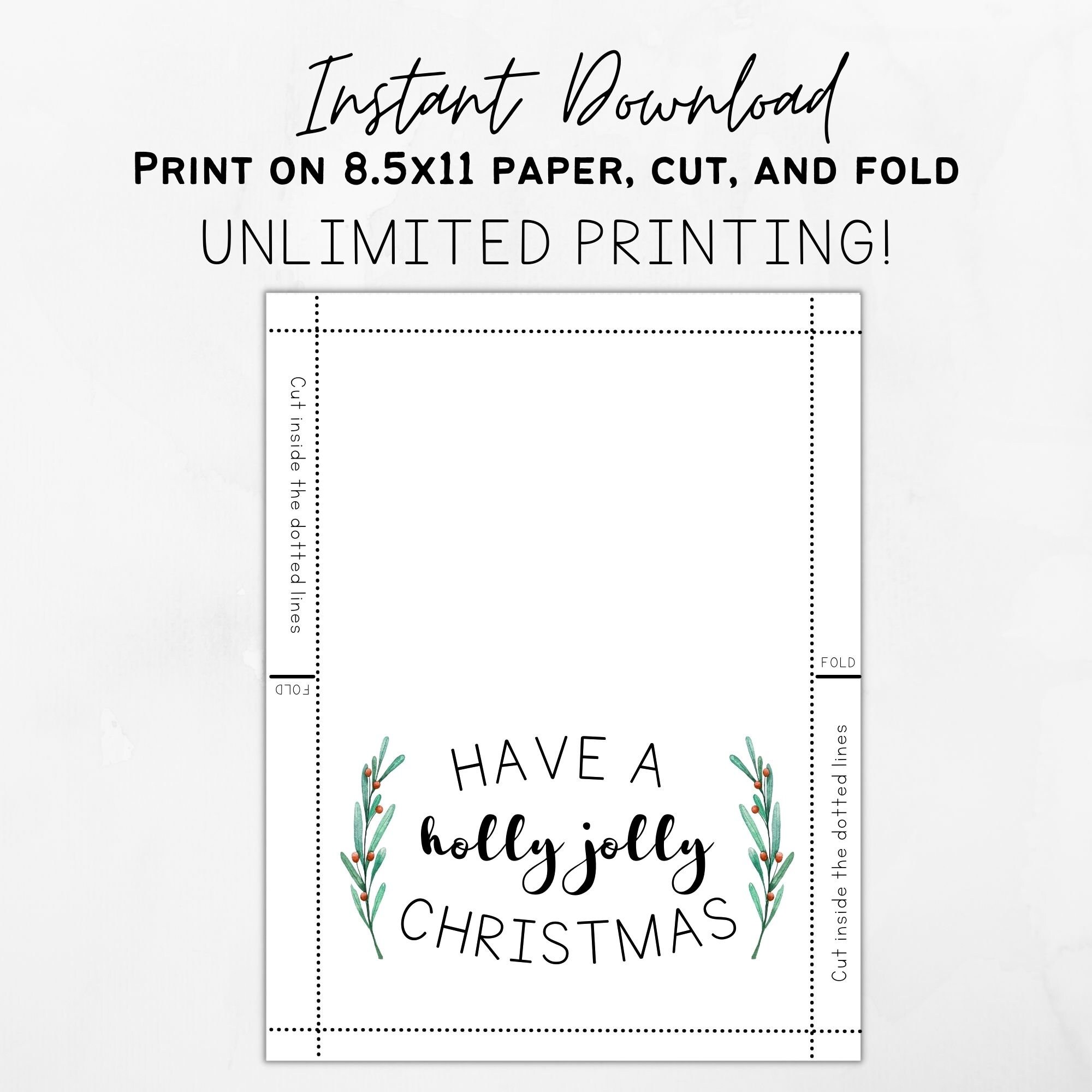 Printable Christmas Card / Have a Holly Jolly Christmas / - Etsy