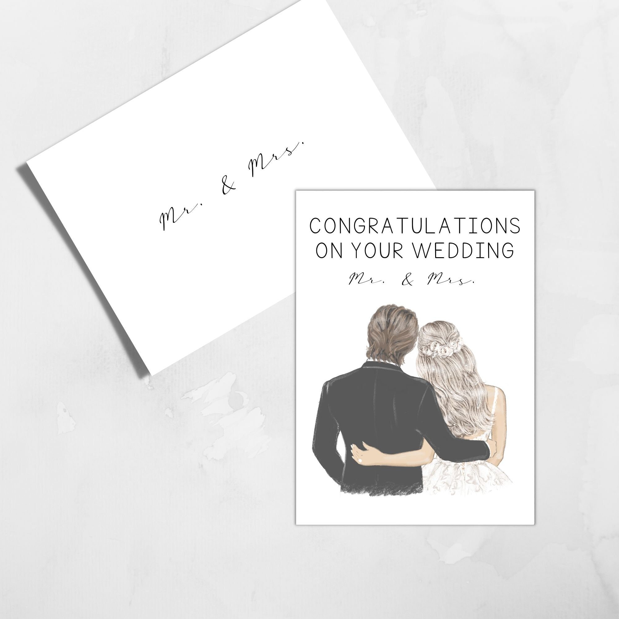 Printable Wedding Card and Envelope / Congratulations Wedding Card / Mr ...