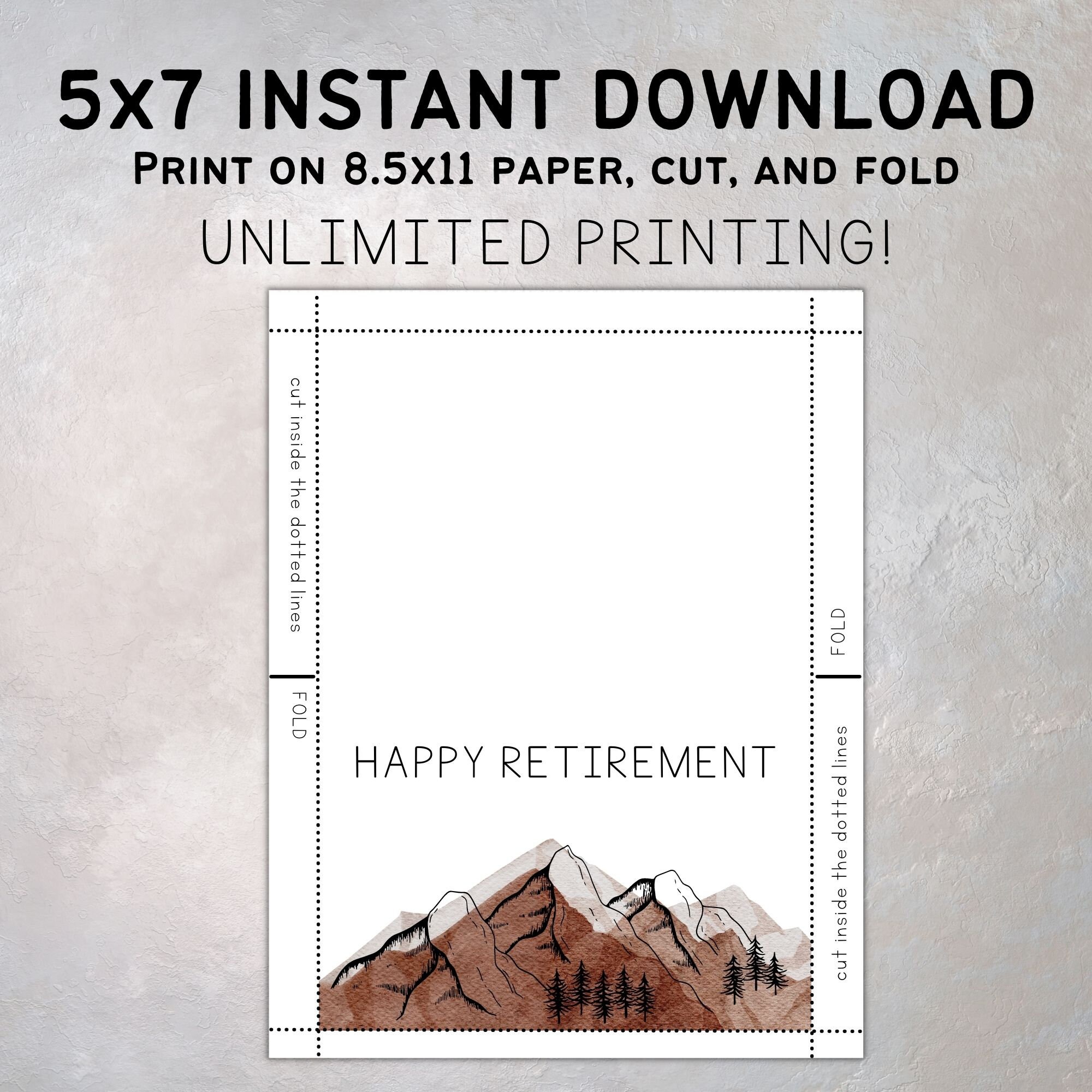 Printable Retirement Card / Happy Retirement / Instant Download / 5x7 ...