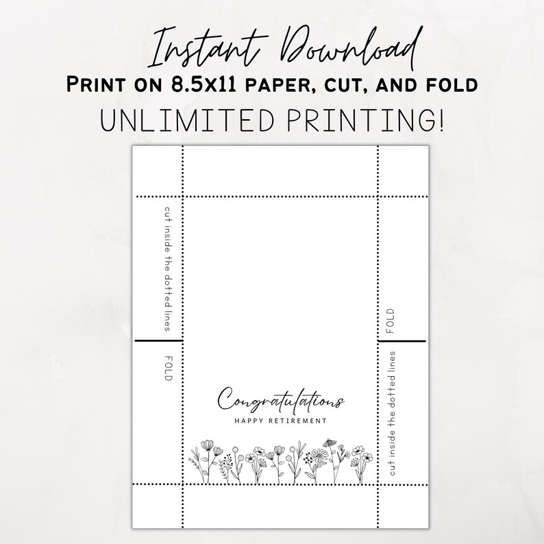 Printable Retirement Card and Envelope / Congratulations / Happy ...