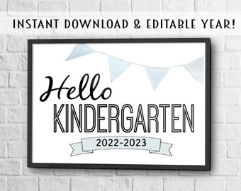 Printable Back to School Sign / Hello Fifth Grade Sign / First Day of ...