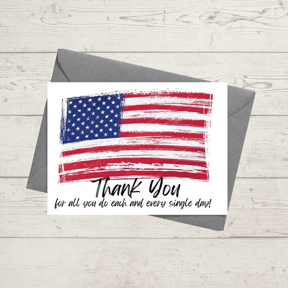 Printable Police Appreciation Thank You Card / Instant | Etsy