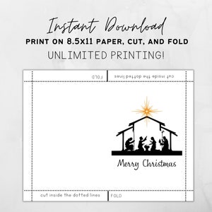 Printable Christmas Card / Printable Nativity Card / Nativity Scene ...
