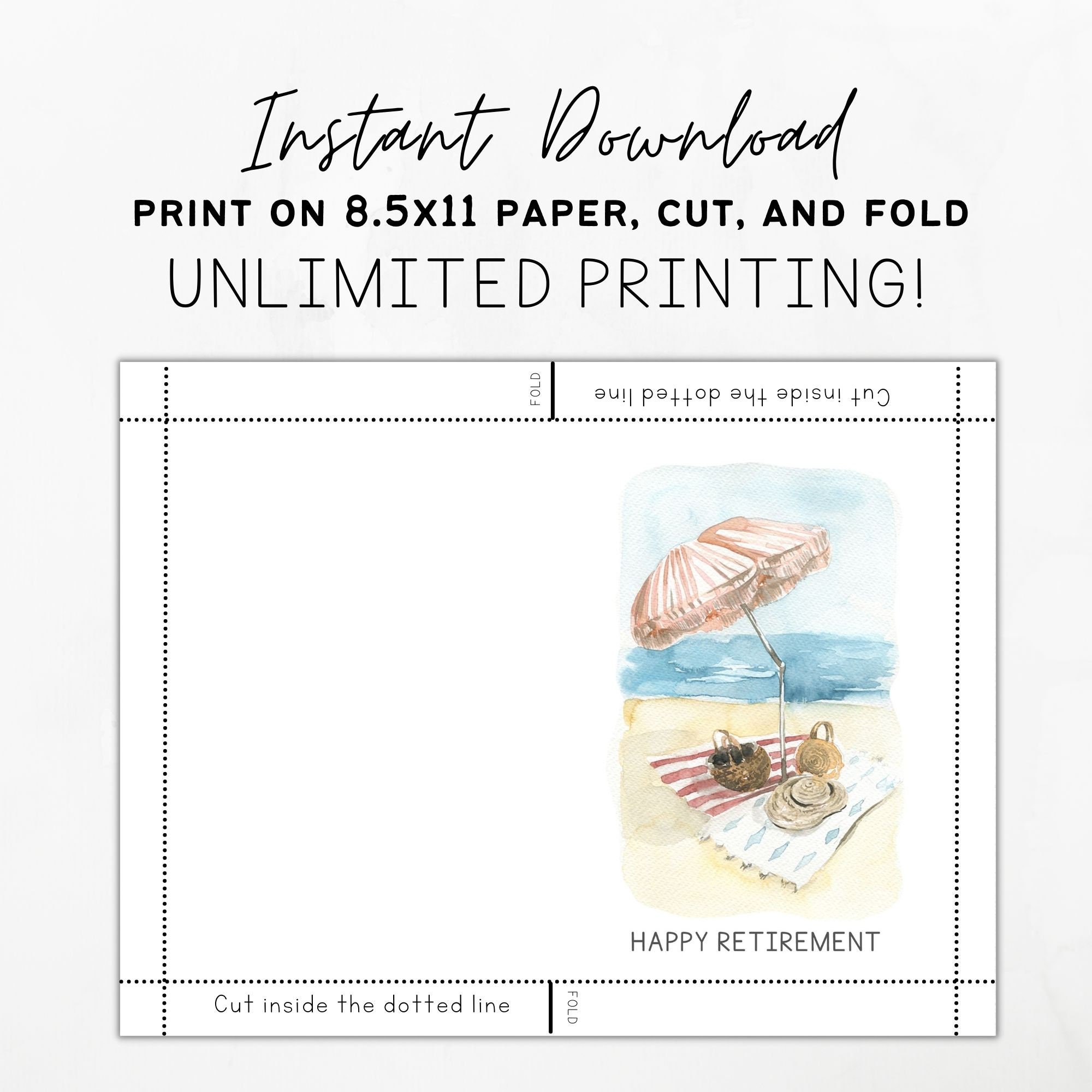Printable Retirement Card / Happy Retirement / Instant Download / 5x7 ...