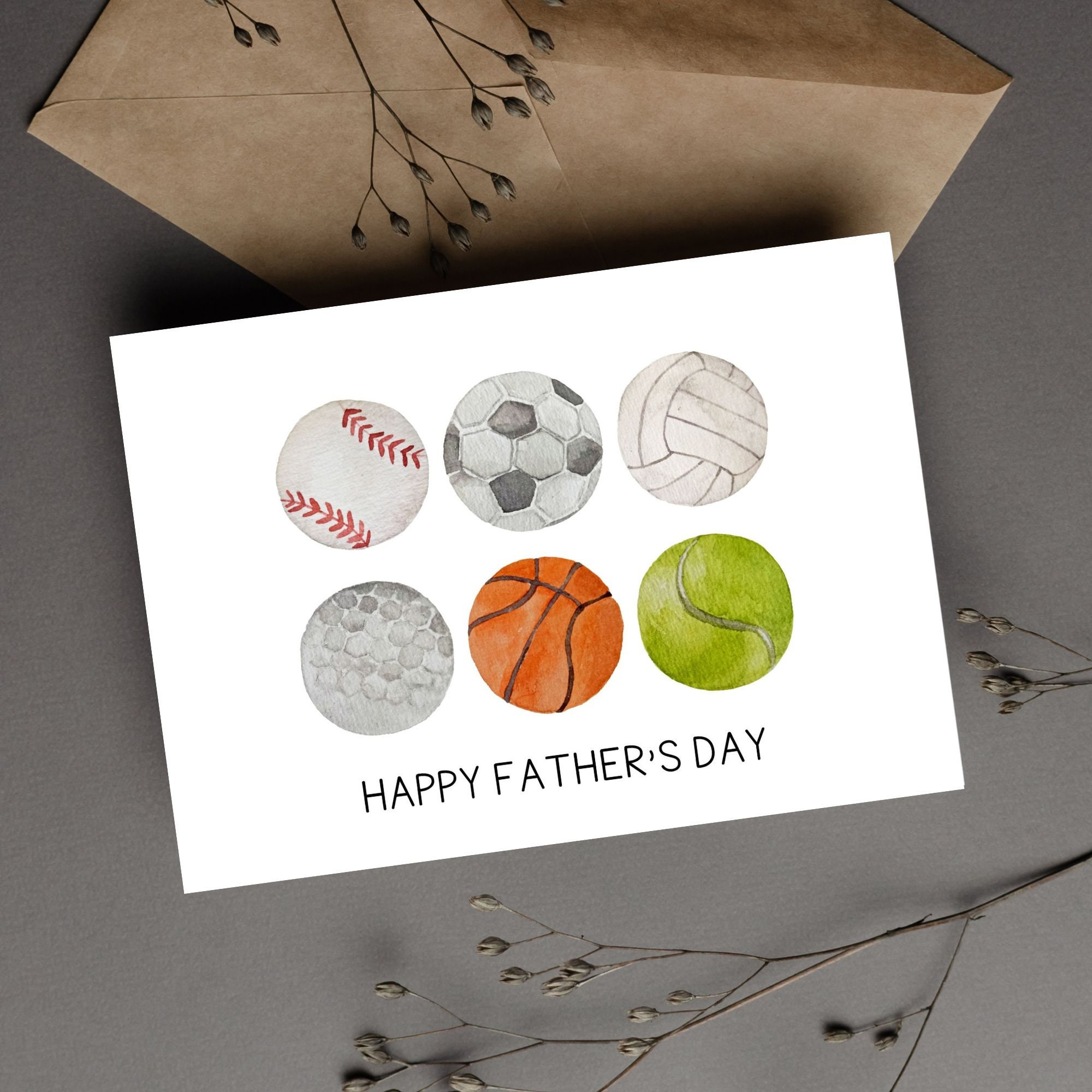 Printable Father's Day Card / Happy Father's Day / Sports / Instant ...