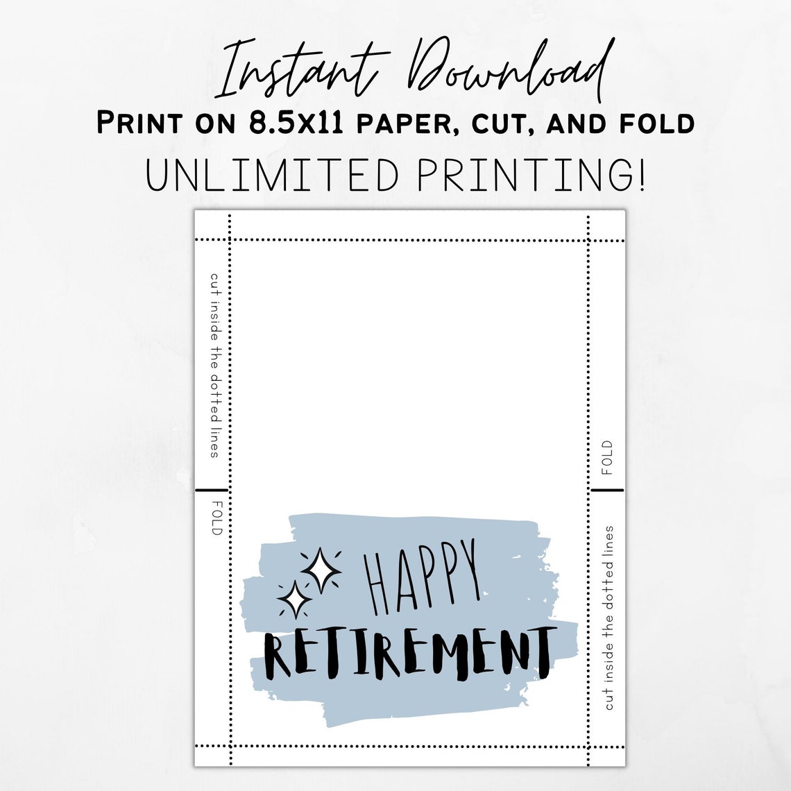 Printable Retirement Card / Happy Retirement / Watercolor / Instant ...