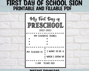 Printable Back to School Sign / First Day of Fourth Grade Sign ...