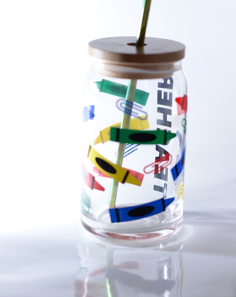 Teacher Crayons Custom Personalized Paper Clip Beer Glass - Etsy