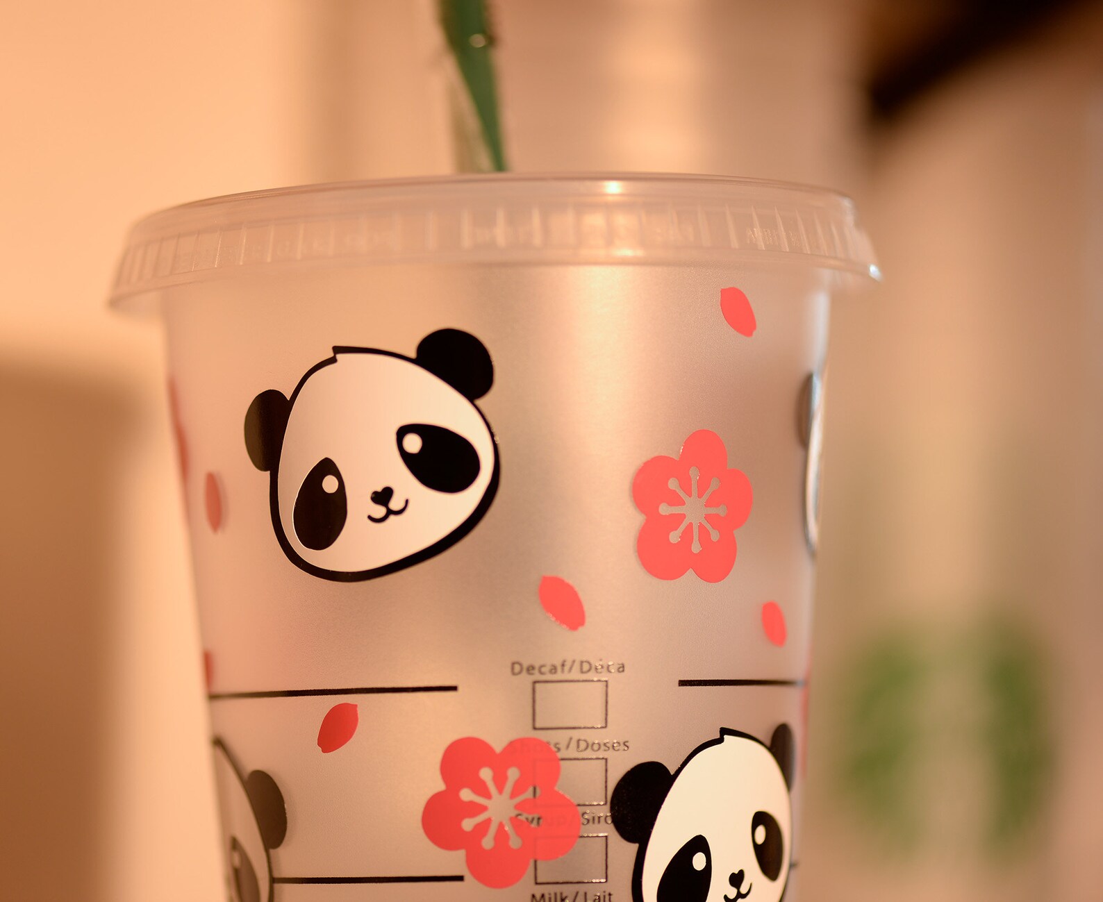 Panda Starbucks Cup, Flower Starbucks Tumbler, Gifts for Her, Gifts for ...