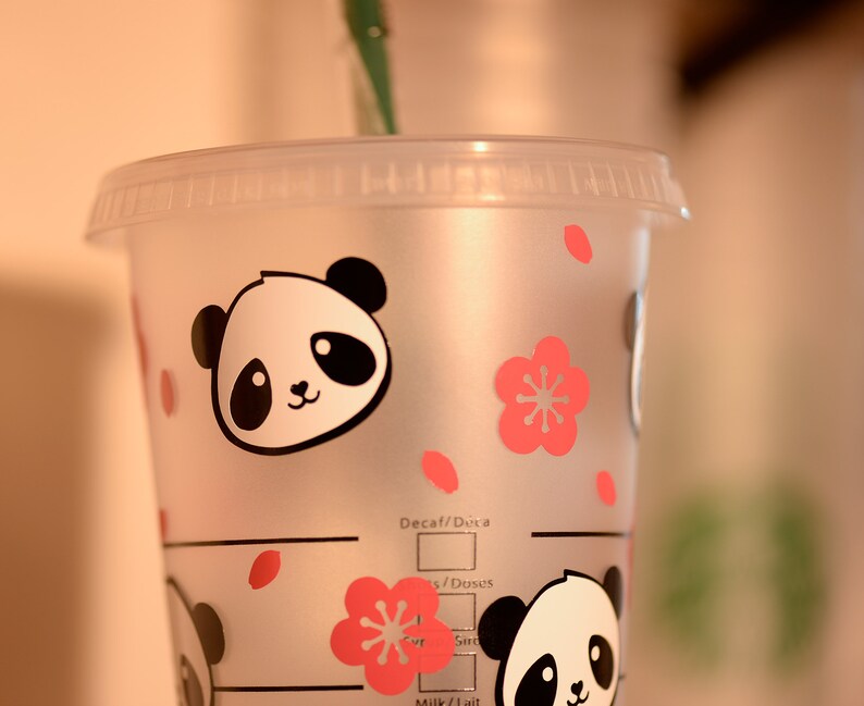 Panda Starbucks Cup, Flower Starbucks Tumbler, Gifts for Her, Gifts for ...