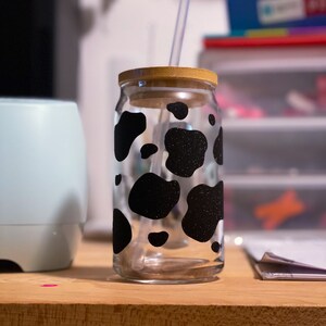 Cow Print Glass Cup Cow Print Can Cup Cow Print Cup Rustic - Etsy