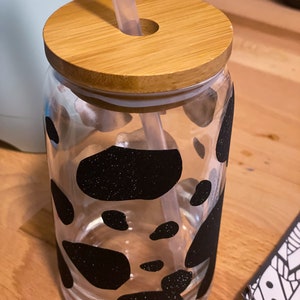 Cow Print Glass Cup Cow Print Can Cup Cow Print Cup Rustic - Etsy