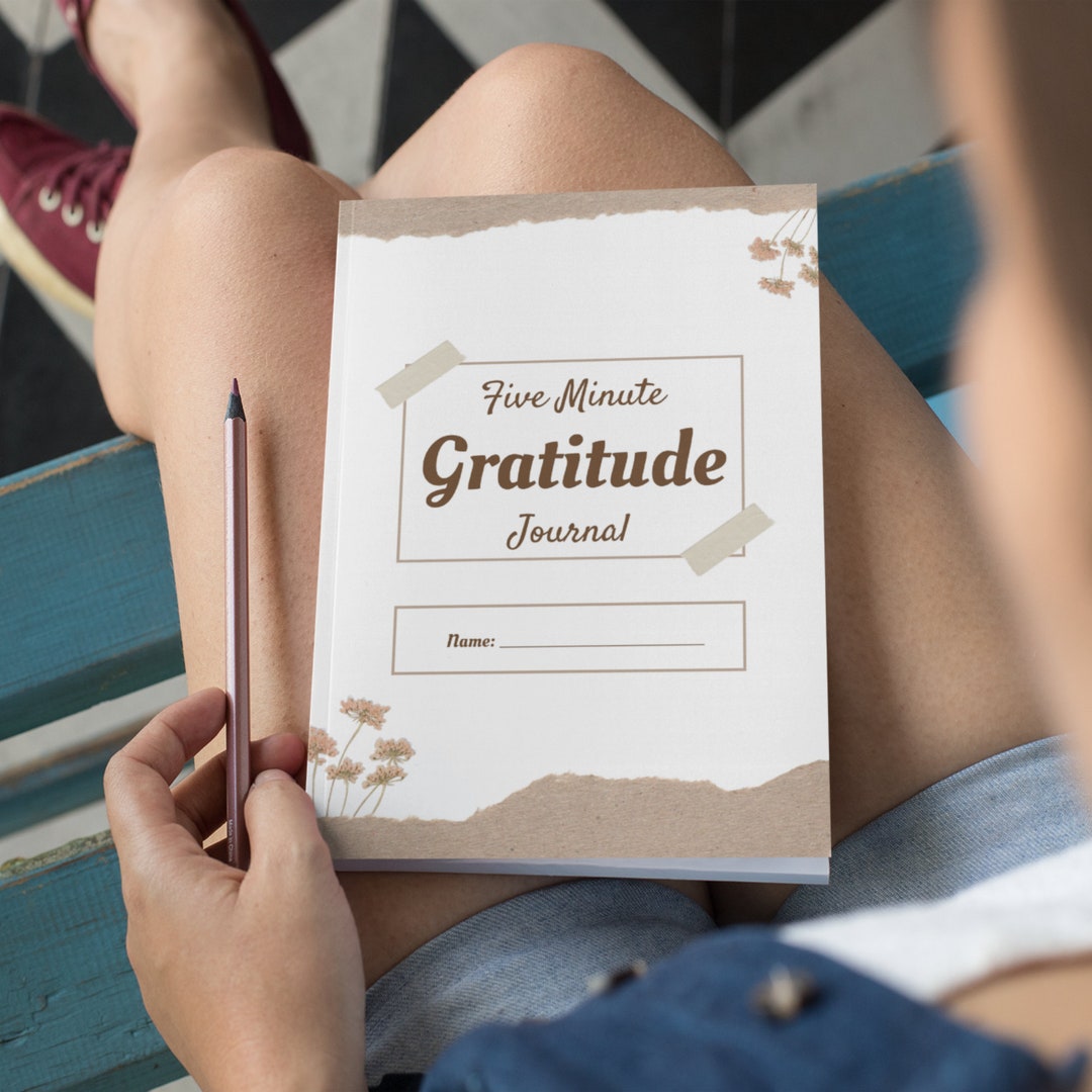 5 Minutes Gratitude Journal, Daily Mindfulness Journal, Wellness ...