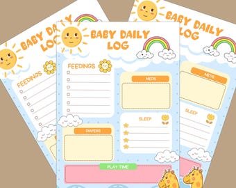Daily Baby Log Printable, Newborn Tracker, Daily Planner, Baby Tracker ...