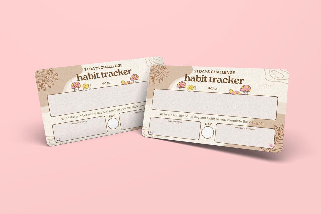 31 Day Challenge Habit Tracker Cards, Goal Tracking Cards, Challenge ...