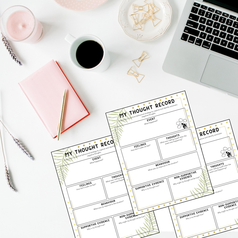 Thought Record: CBT & DBT Worksheet (PDF) - Etsy