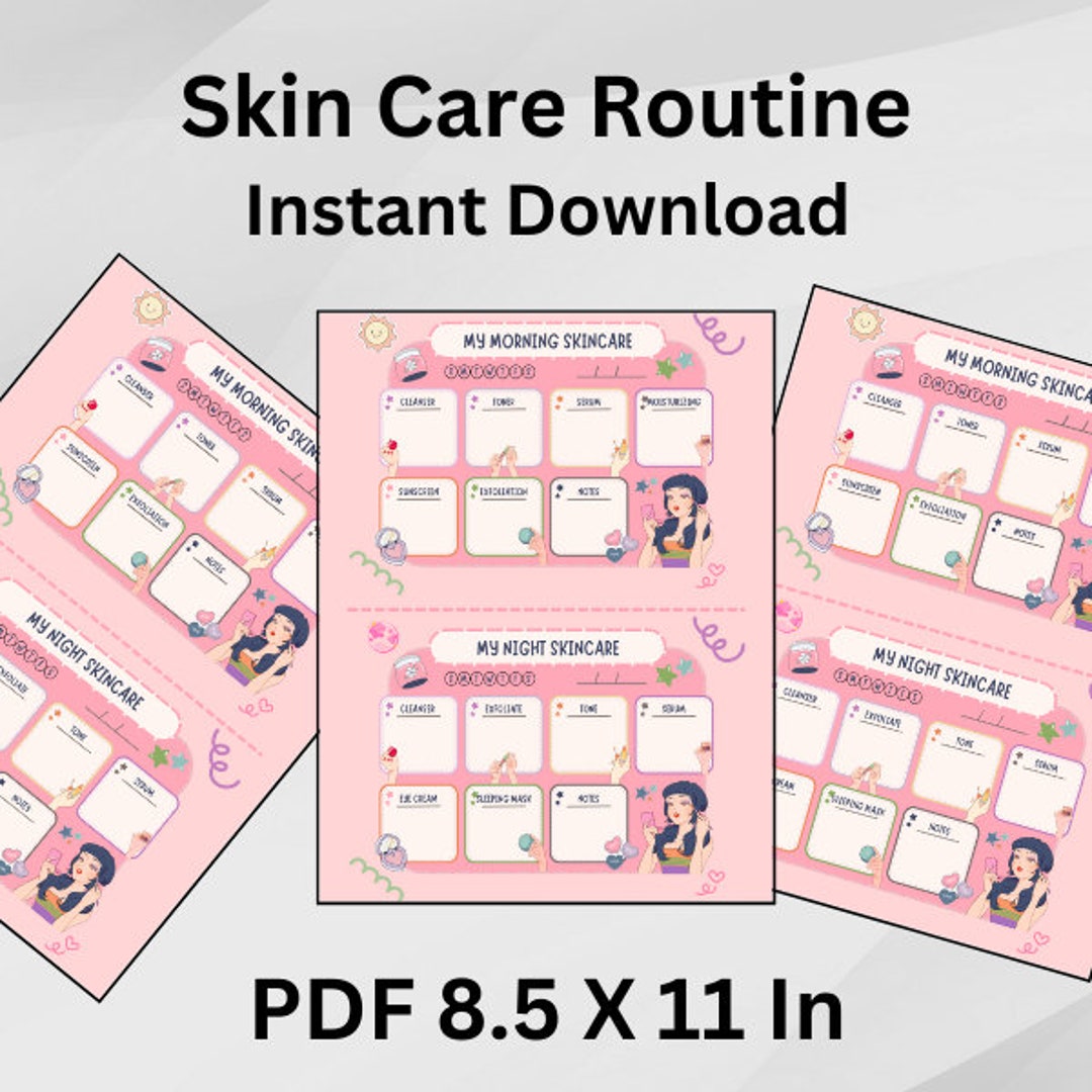 Skincare Tracker, Skincare Routine, Facial Planner, Beauty Journal ...