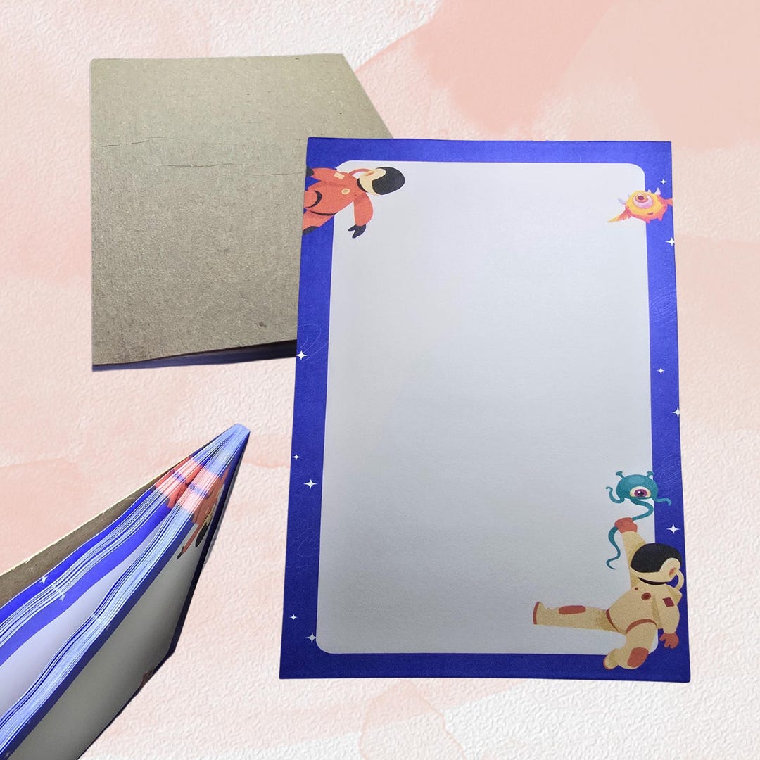 Aliens Notepad, 5"x7" Pad, Space-themed Notepad, UFO Alien Stationery ...