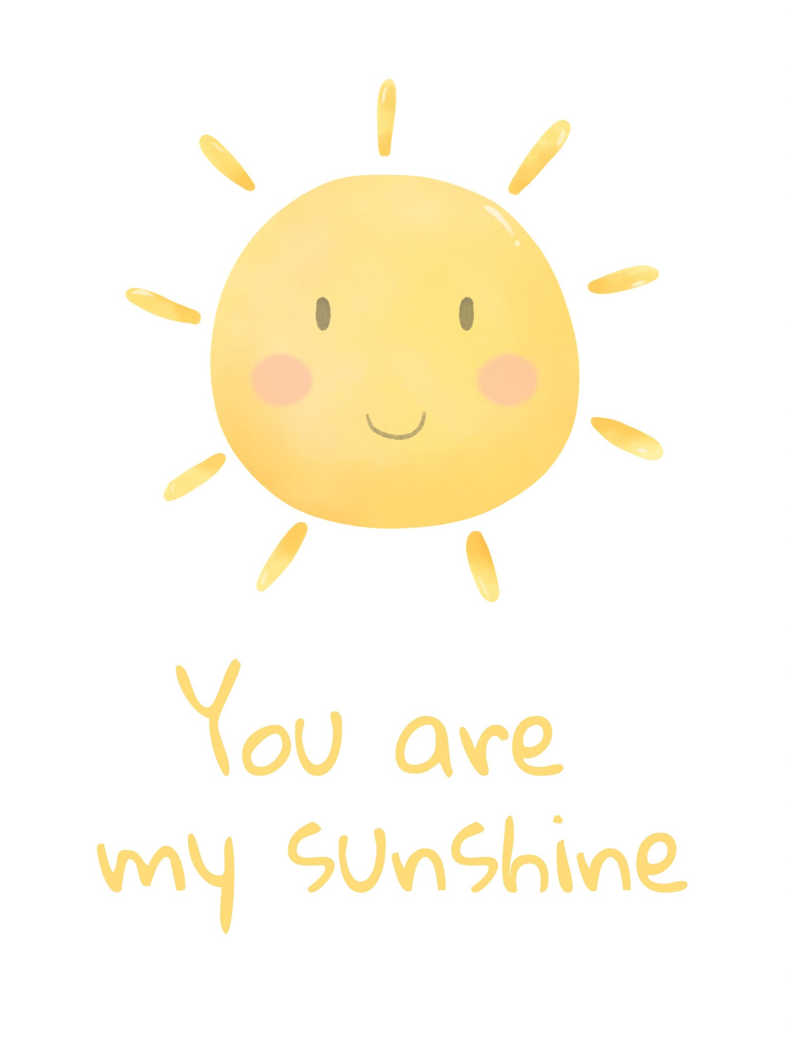 You Are My Sunshine Print Nursery Wall Art Kid Wall Art Baby Children’s ...