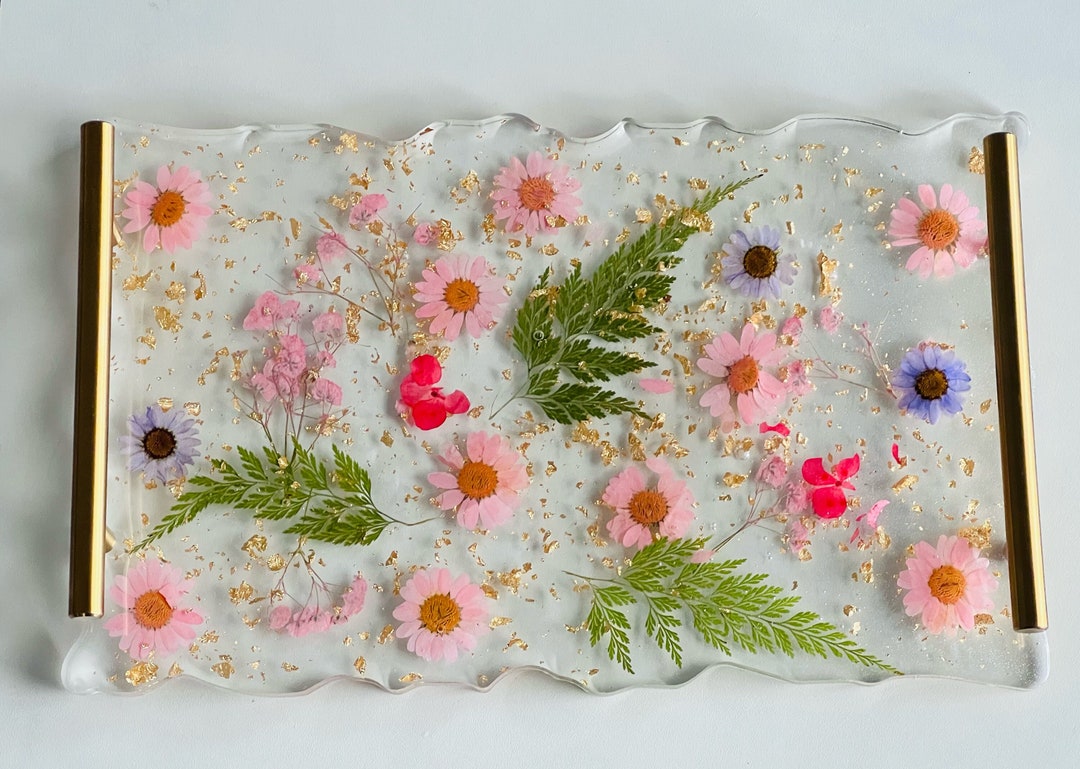 Resin Flower Tray With Handles, Dired Flowers, Floral Trays, Gifts ...