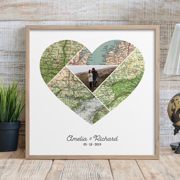 Heart Map Art - Etsy