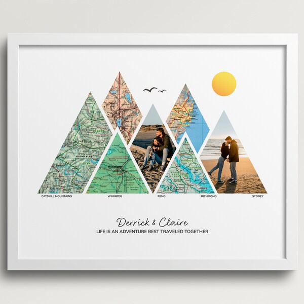 Custom Map With Mountains - Etsy