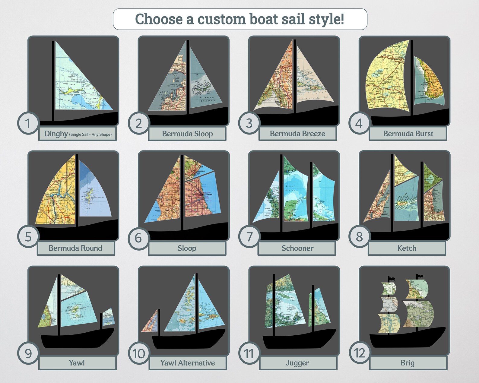 Sailboat Personalized Map Art Custom Sailing Gift Choose - Etsy