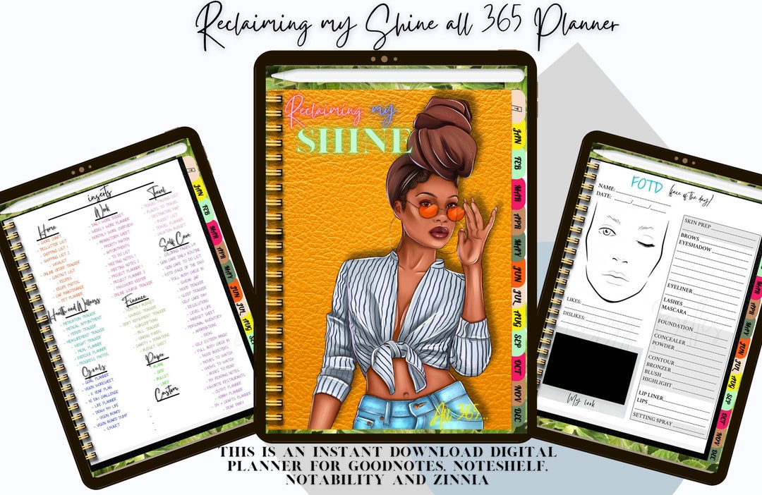 Black Girl Digital Planner, Hyperlinked African American Goodnotes ...