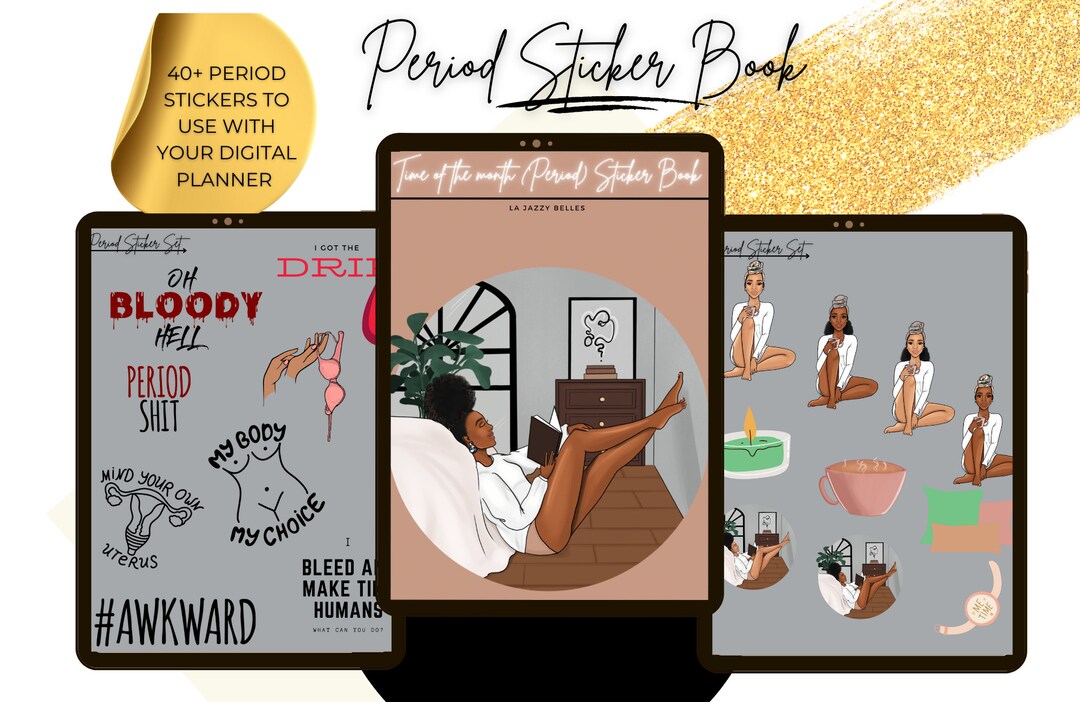 Black Girl Digital Planner Stickers Period Stickers Digital Sticker ...