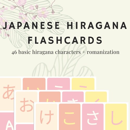 Study Japanese Language Hiragana Flashcards - Etsy