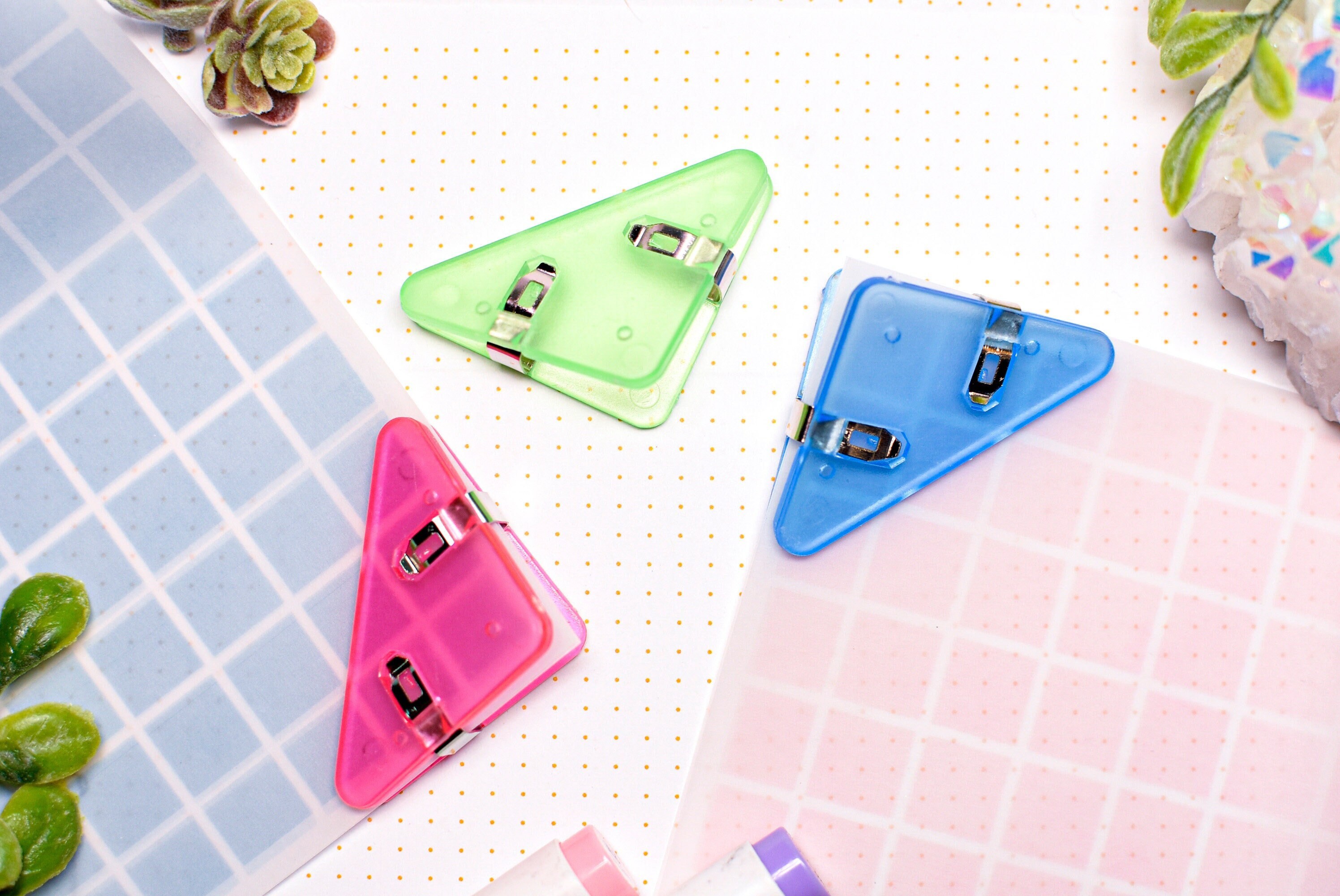 Triangle Corner Paper Clips 3-pack Bright Binder Clip for - Etsy