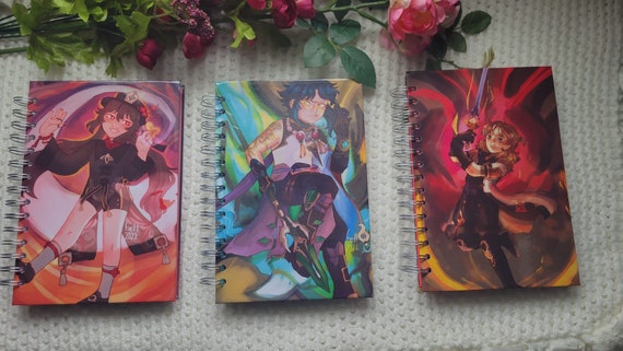 Genshin Impact Notebooks 8.5x6.5 Spiral Notebooks - Etsy