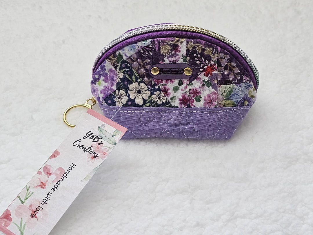 Patchwork Quilted Small Conch Pouch | Keychain Pouch | Accessory - Etsy