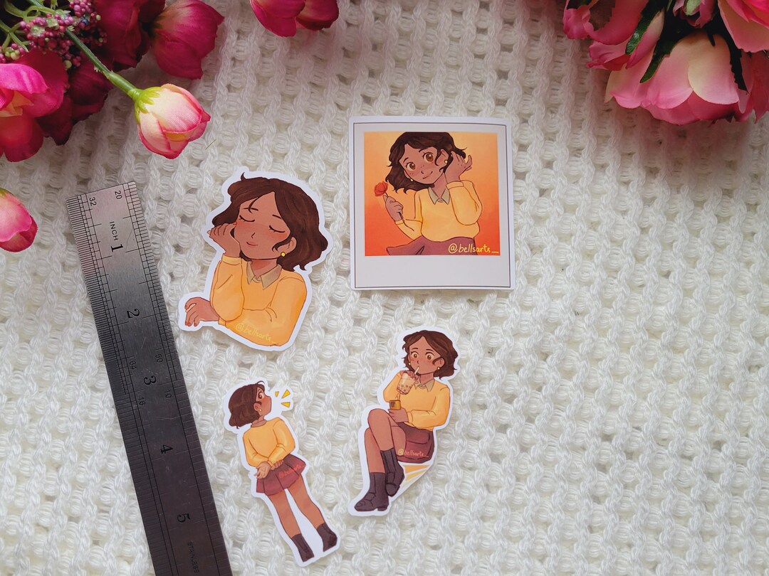 Cute Girl in Jumper Sticker Set | Original Art | Cute Girl, Fall ...