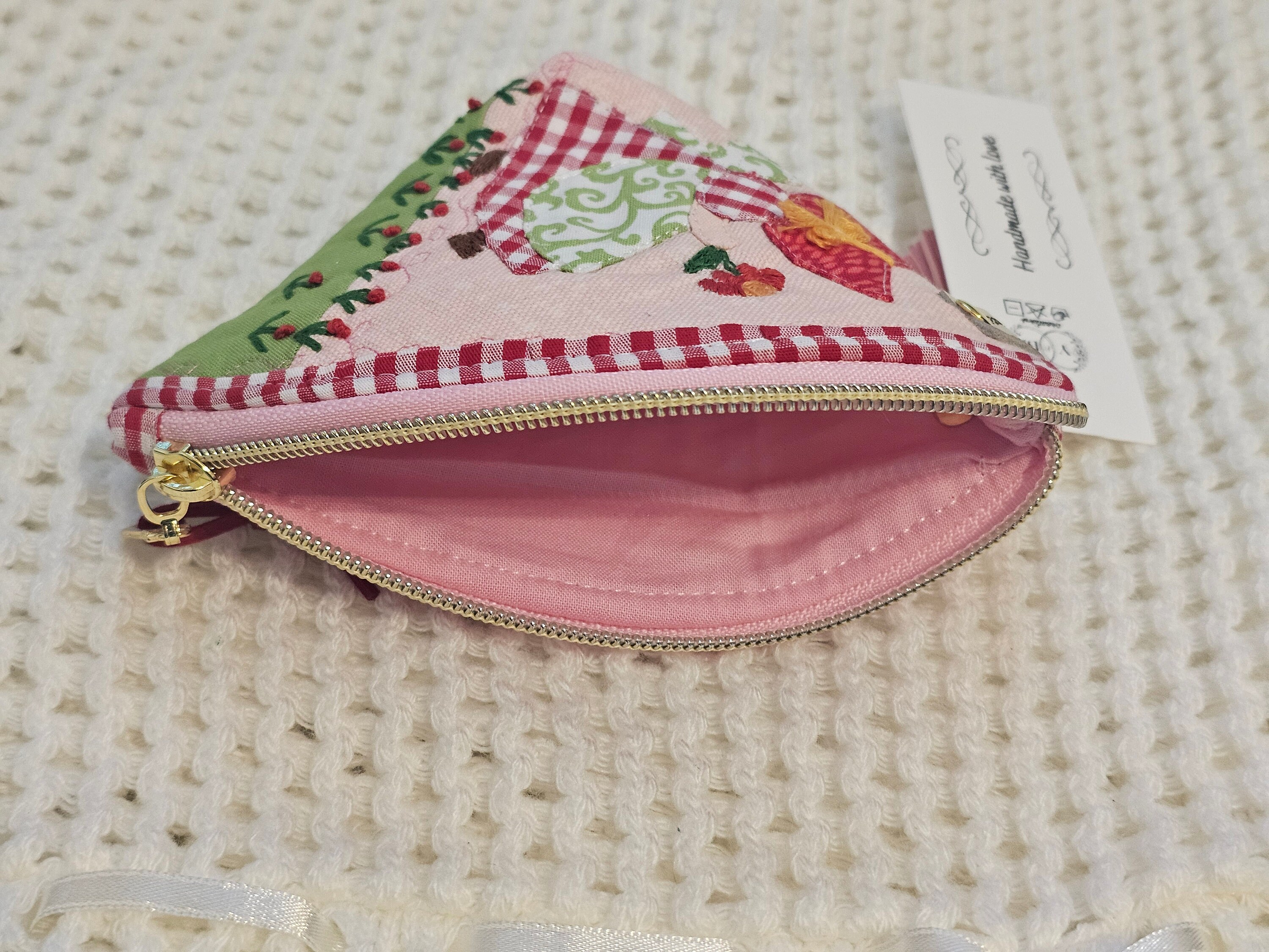 Wedge Shaped Quilted Pouches | Applique and Embroidered Details ...