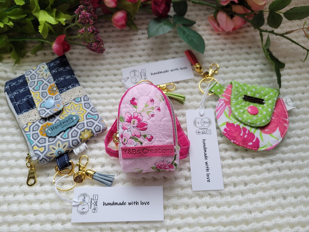 Keychain Pouches | Handmade Quilted Keychains | Miniature Backpack ...