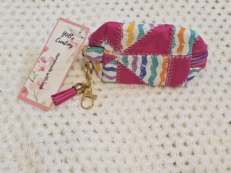 Patchwork Quilted Small Conch Pouch | Keychain Pouch | Accessory - Etsy