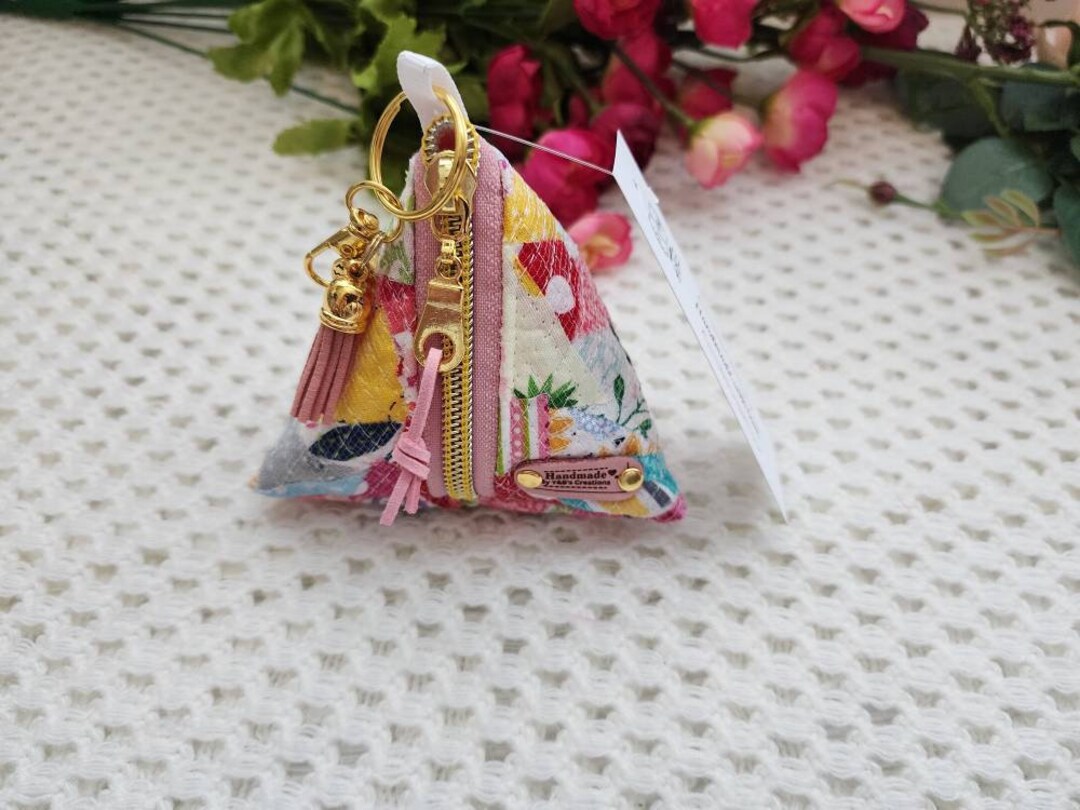 Triangle Patchwork Quilted Small Pouch | Keychain Pouch | Accessory ...