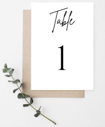 Minimalist Table Numbers- 4x6 Instant Download - Etsy