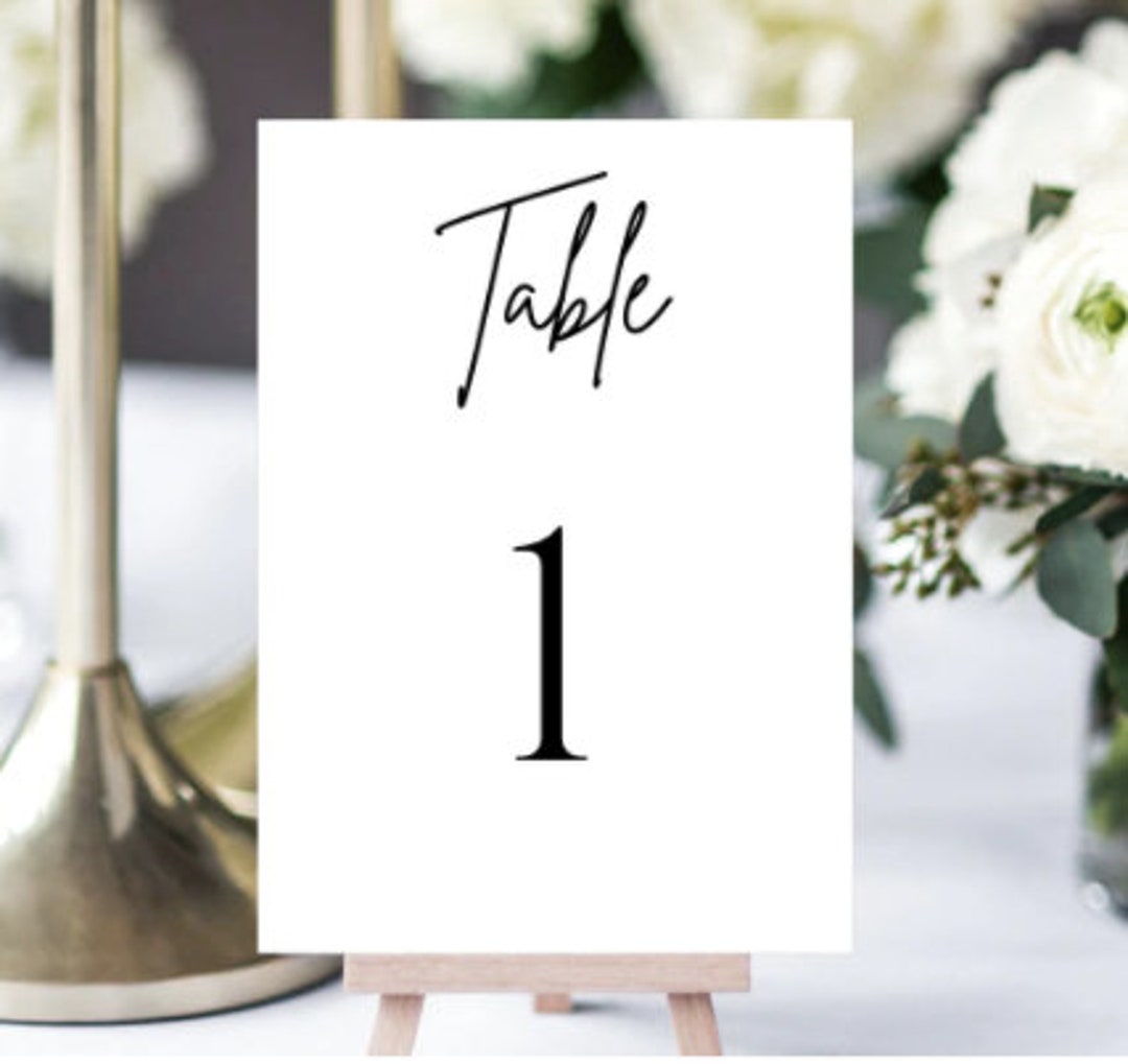 Minimalist Table Numbers- 4x6 Instant Download - Etsy