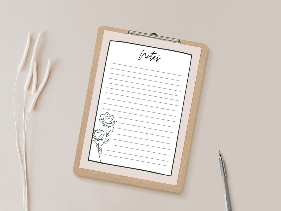 Digital Notes Template | to Do List | Printable Notes Page | Digital ...